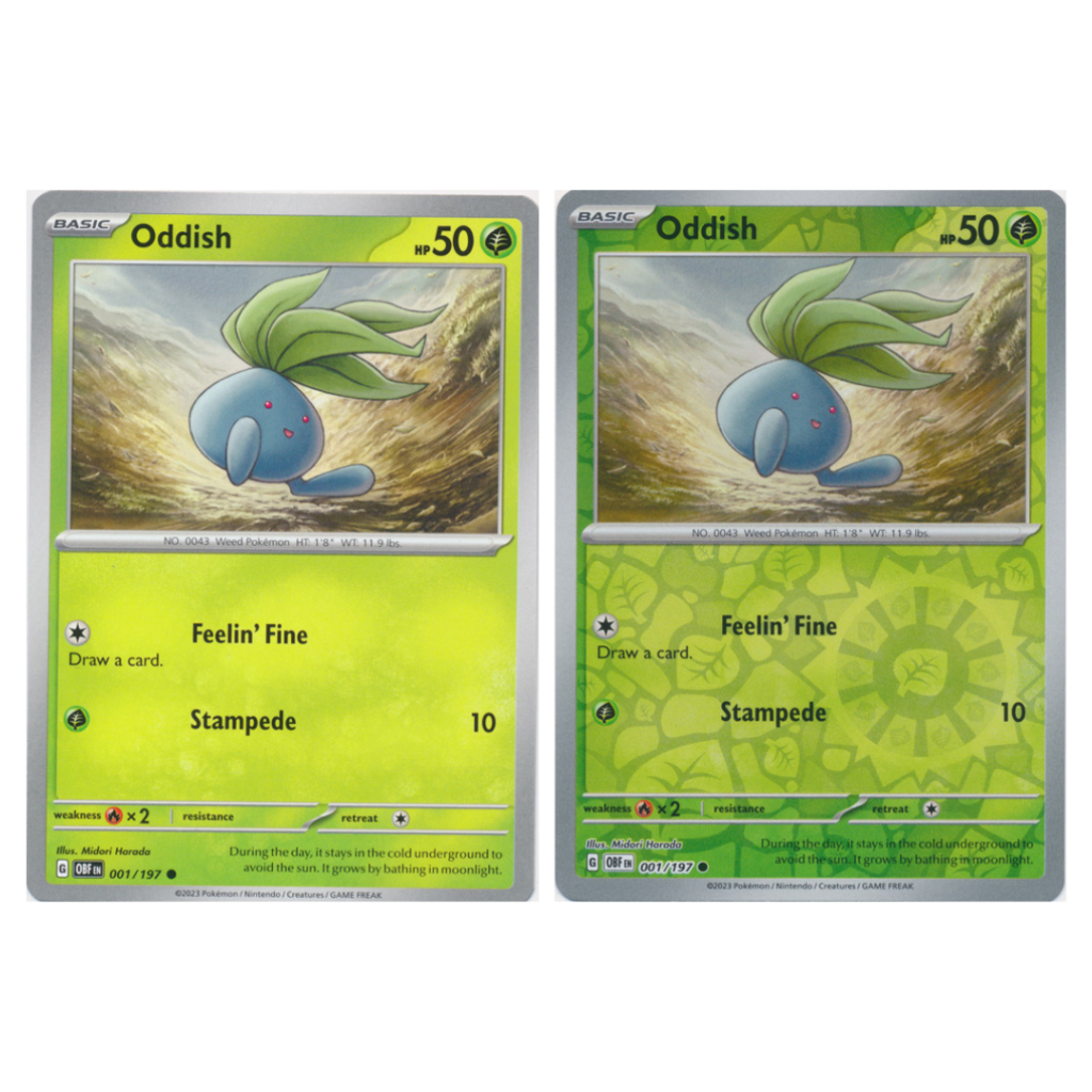 Oddish 001/197 - Regular Rev Holo Common - SV03: Obsidian Flames (SV03 ...