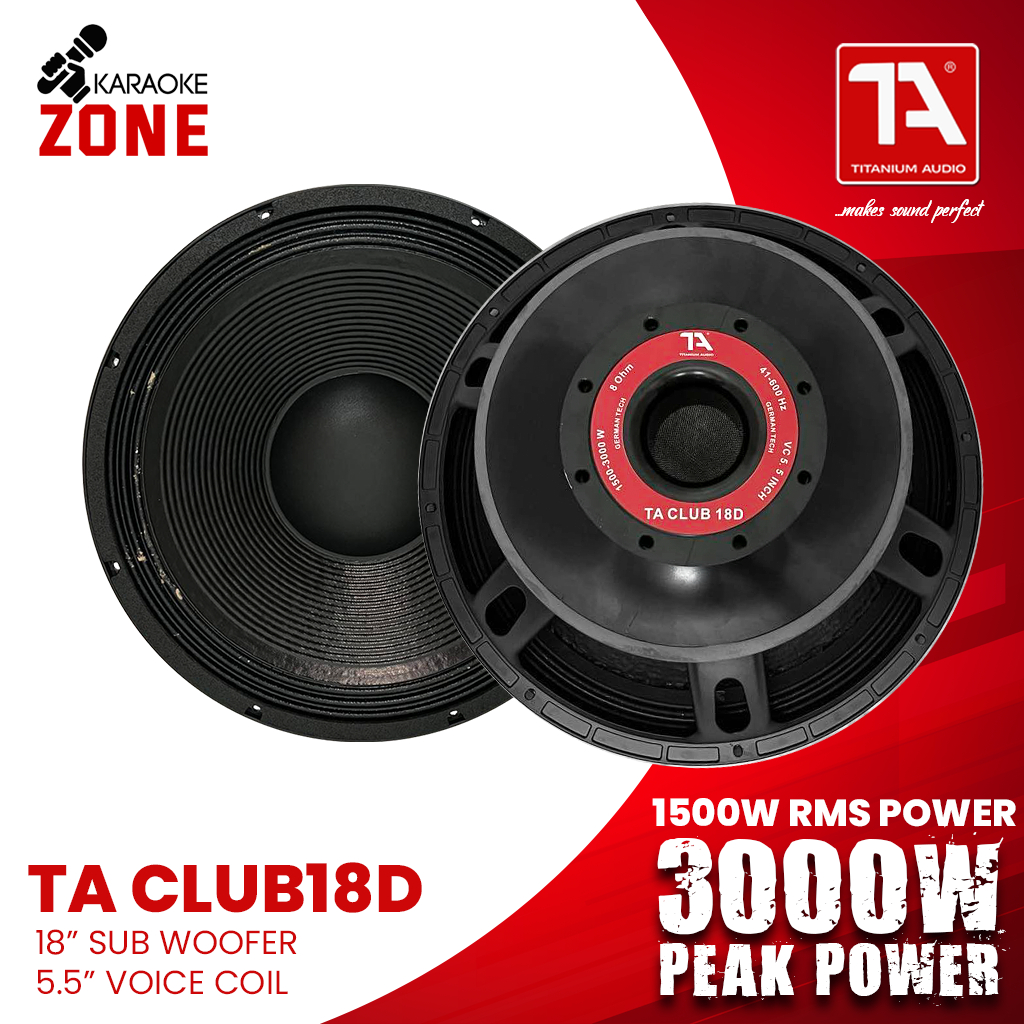 Titanium Audio Club 18D / 1500W RMS / Ta speaker / 18 Inch Subwoofer ...