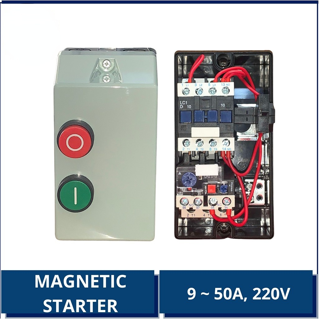Magnetic Starter 3HP to 20HP, LE1-D Series DOL Starter Plastic shell electromagnetic switch ...