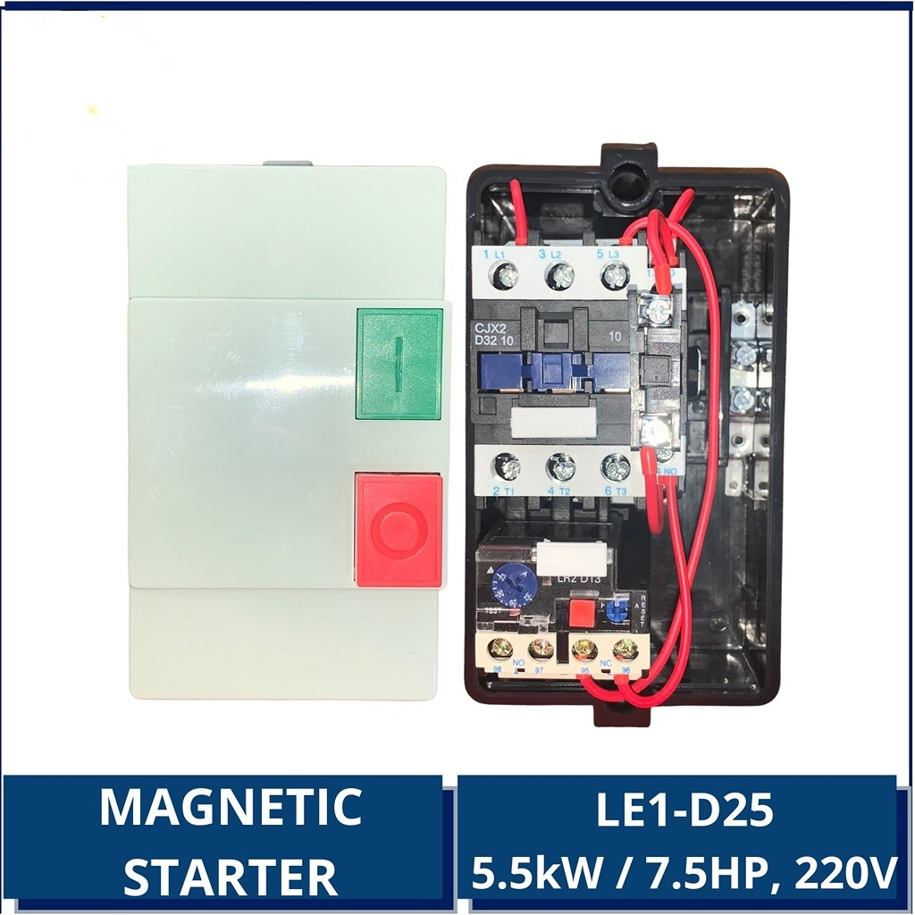 Magnetic Starter 3HP to 20HP, LE1-D Series DOL Starter Plastic shell electromagnetic switch ...