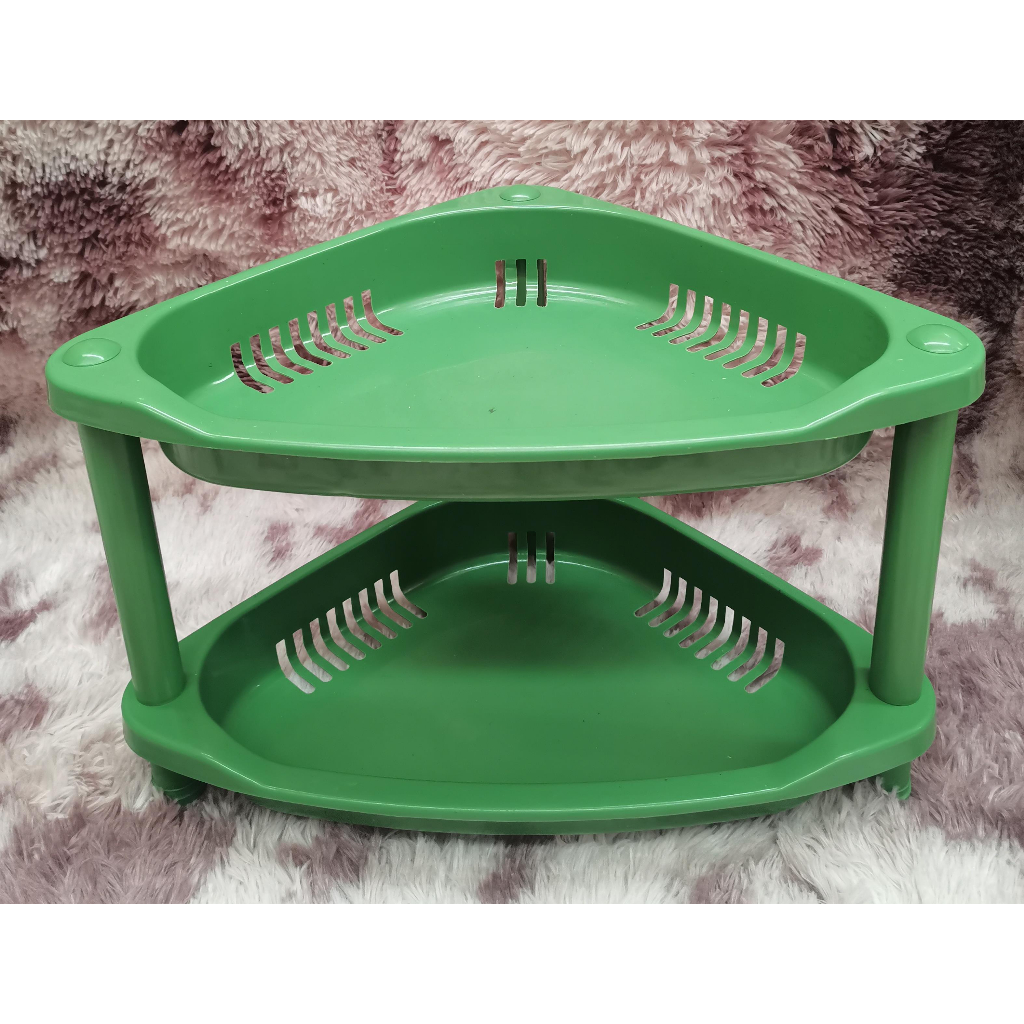 2-Layer Triangular Space Saver Corner Rack Storage Rack Bedroom/Office ...