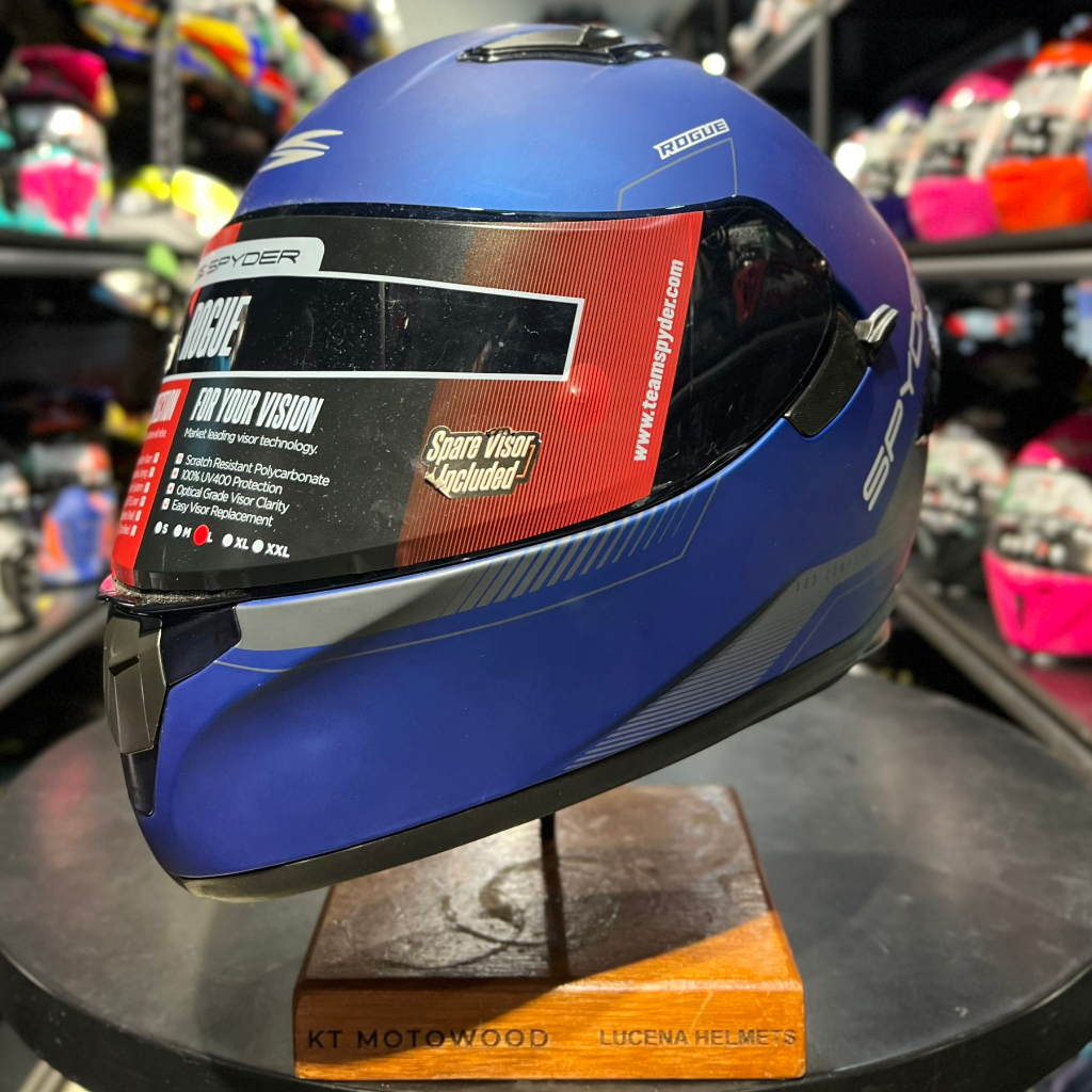 Spyder Helmet Rogue S0 Full Face Dual Visor w/ Free Extra Clear Visor ...