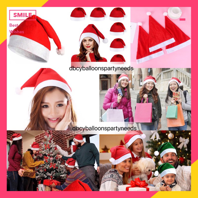merry christmas santa claus hat christmas hat cotton hat | Shopee ...