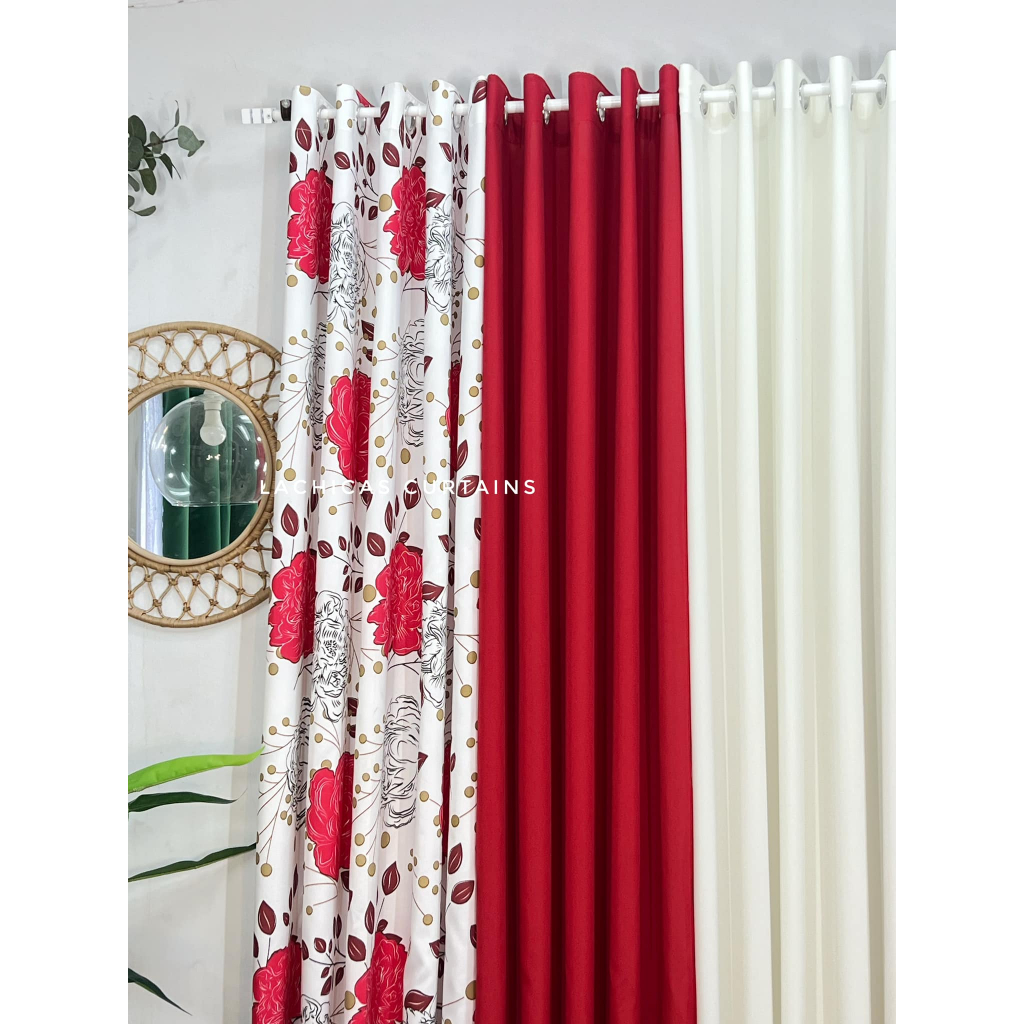 Per Pc!! Fresh Minimalist Print Camella Red - Plain Red Modern Home ...