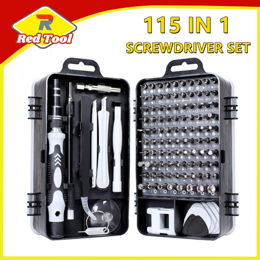 REDTOOL Mini Screwdriver Bit Set 115 In 1 Magnetic Precision Screwdriver Set with Case | Shopee ...
