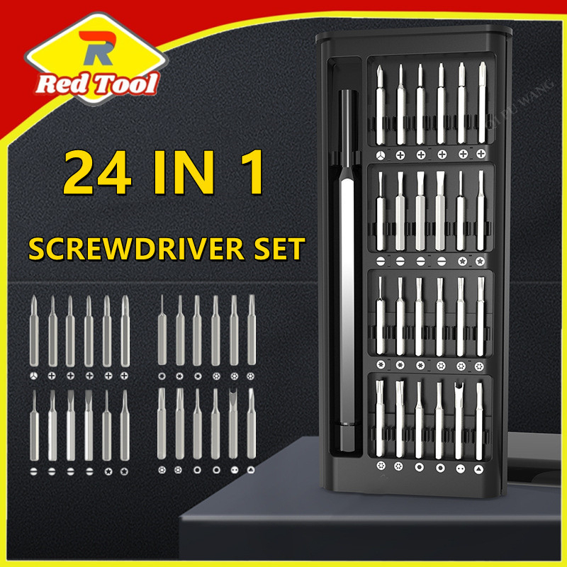 REDTOOL screw driver set precision screw driver 24 in 1 Short Killer ...