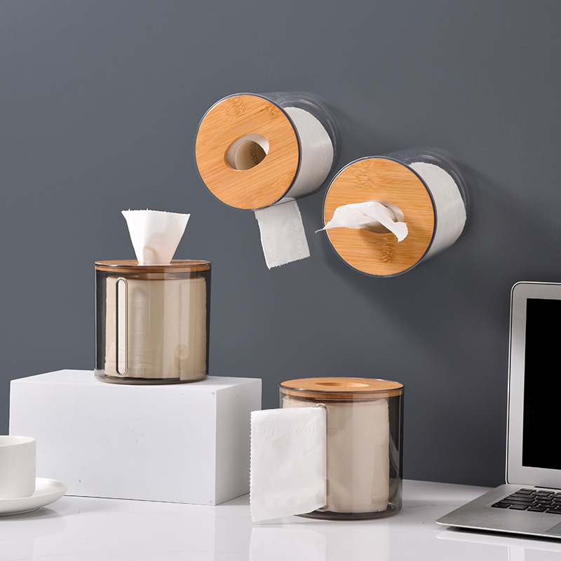 Tissue Box Transparent Bamboo Paper Nordic Wood Towel Box Paper Roll ...