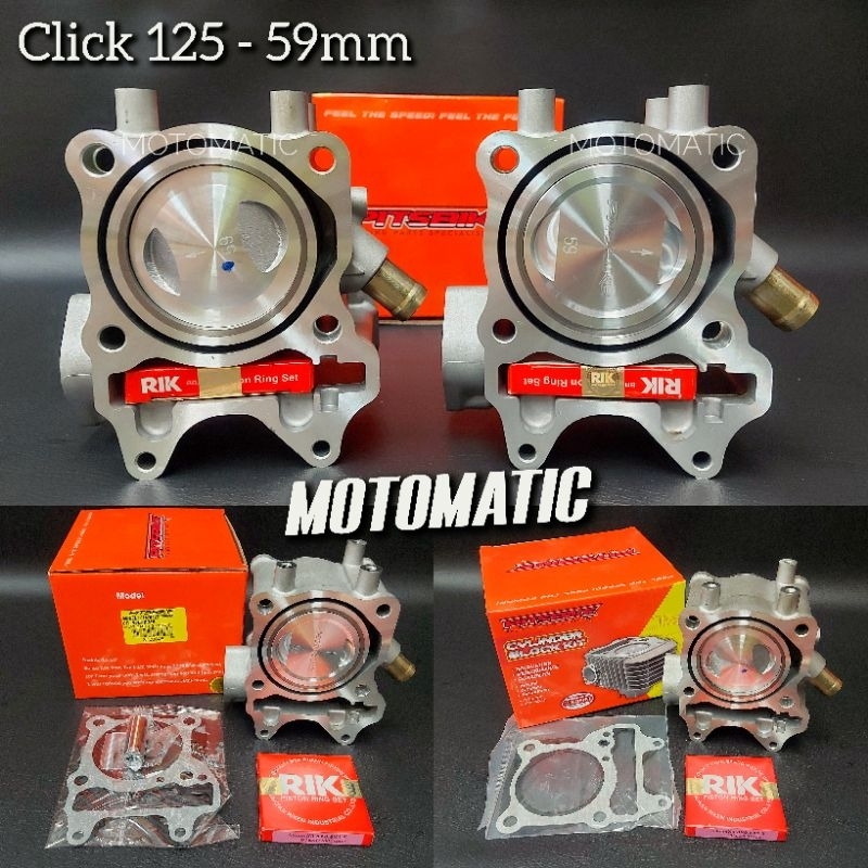 CLICK 125/150 Pitsbike Steel Borekit 59mm & 62mm ( FLAT / SEMI DOME ...