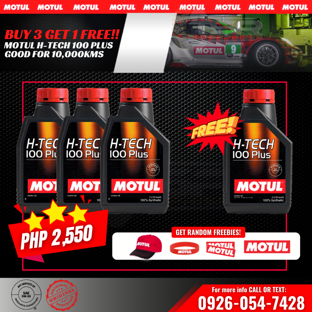 MOTUL HTECH 100 PLUS 5w30/10w40 (3L FREE 1L) | Shopee Philippines