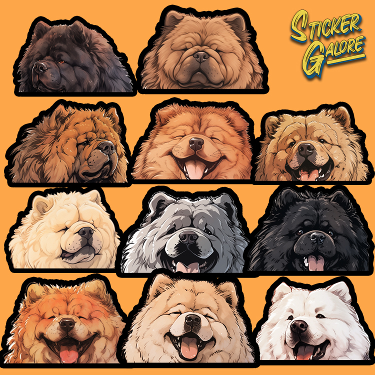 CHOW CHOW DOG PEEKER STICKERS (WATEPROOF AND SCRATCH PROOF, VINYL ...