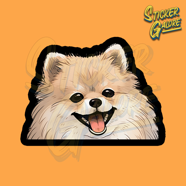POMERANIAN DOG PEEKER STICKERS (WATEPROOF AND SCRATCH PROOF, VINYL ...
