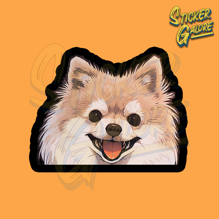 POMERANIAN DOG PEEKER STICKERS (WATEPROOF AND SCRATCH PROOF, VINYL ...