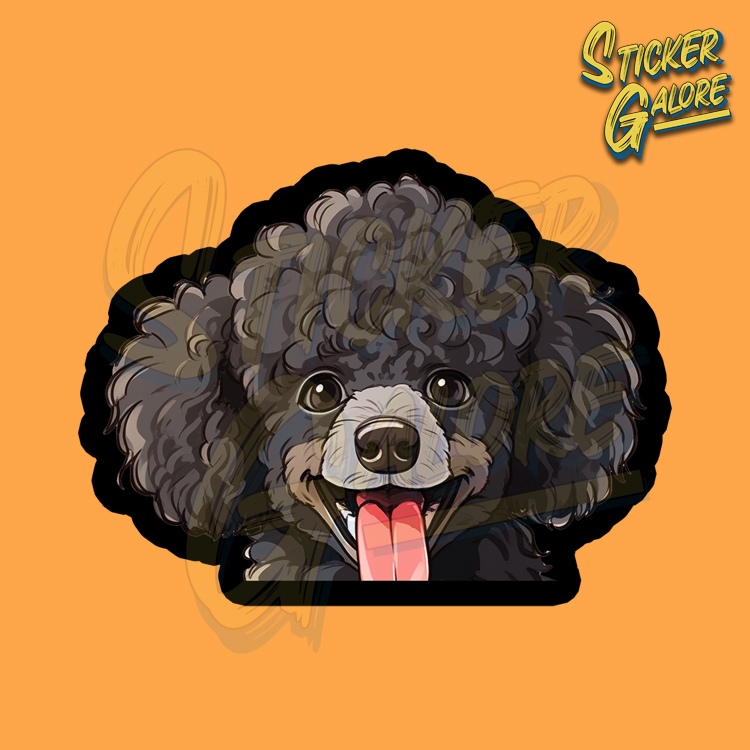 POODLE DOG PEEKER STICKERS (WATEPROOF AND SCRATCH PROOF, VINYL ...