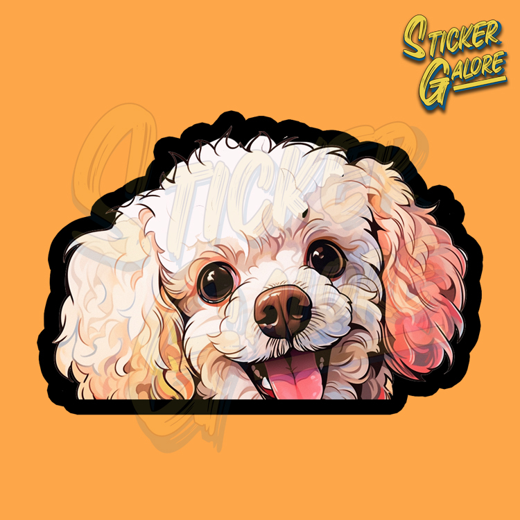 POODLE DOG PEEKER STICKERS (WATEPROOF AND SCRATCH PROOF, VINYL ...