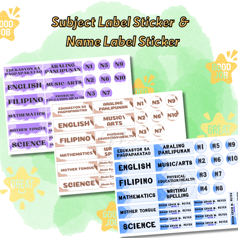 Subject Label Sticker / Name Label Sticker / Logo Printing | Shopee ...