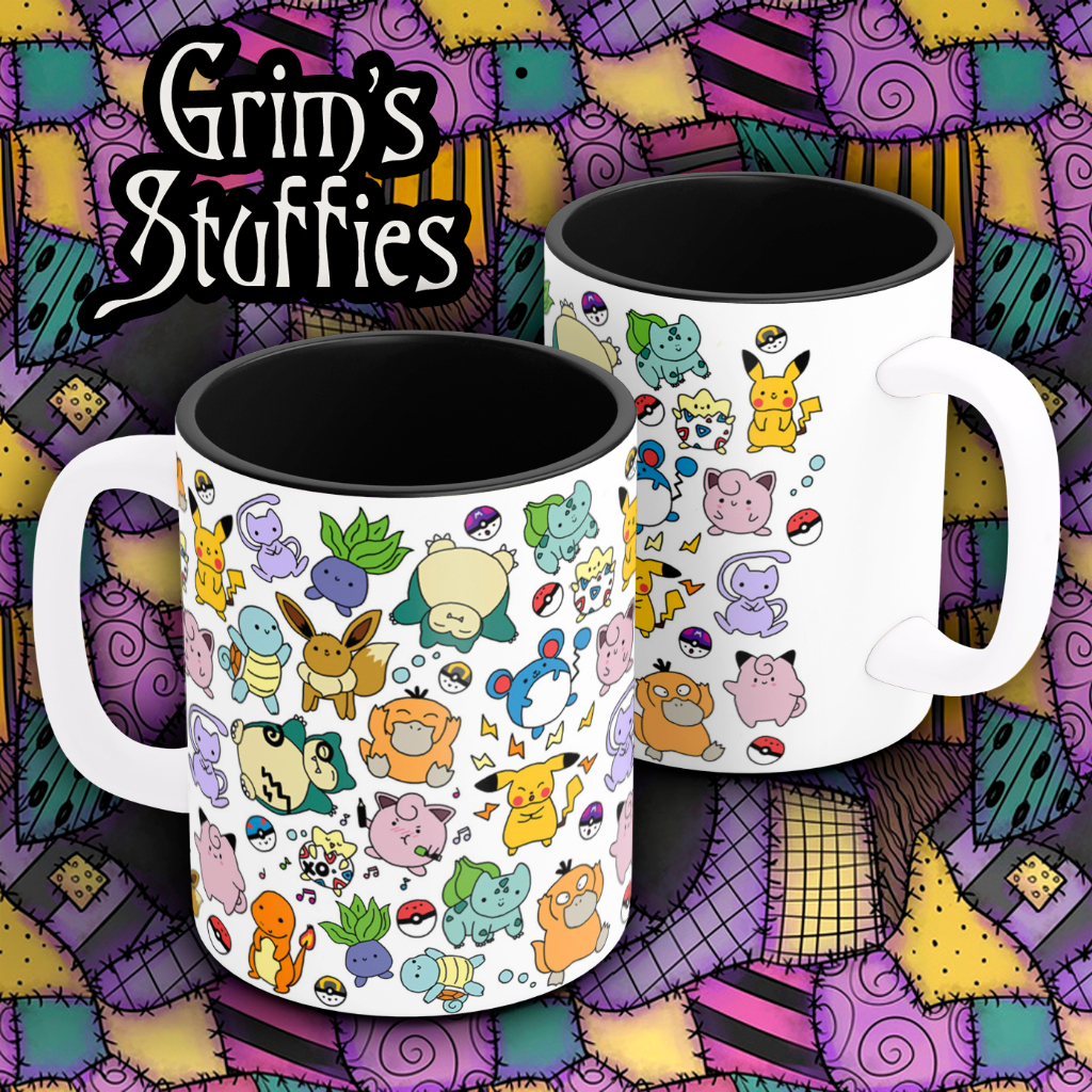 Pokemon Mug + Coffee Mug, Pikachu, Snorlax, Psyduck, Bulbasaur, Eevee ...