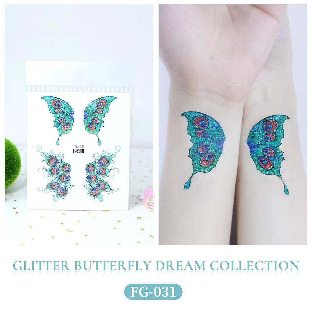 Butterfly Tattoo Sticker Gradient Butterfly Face Stickers Eye Makeup ...