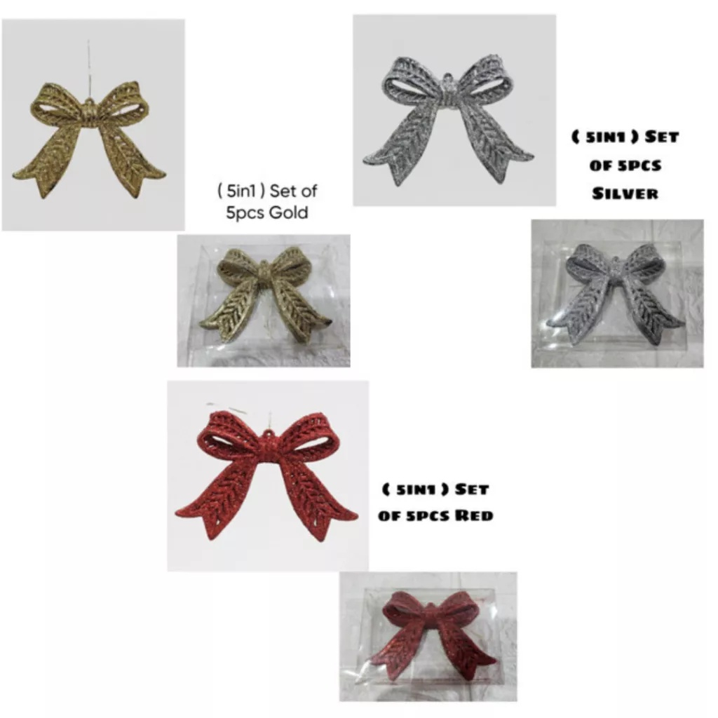 Hanging X-mass 5in1 Decor Pendant glitters Ribbon #HS068 | Shopee ...