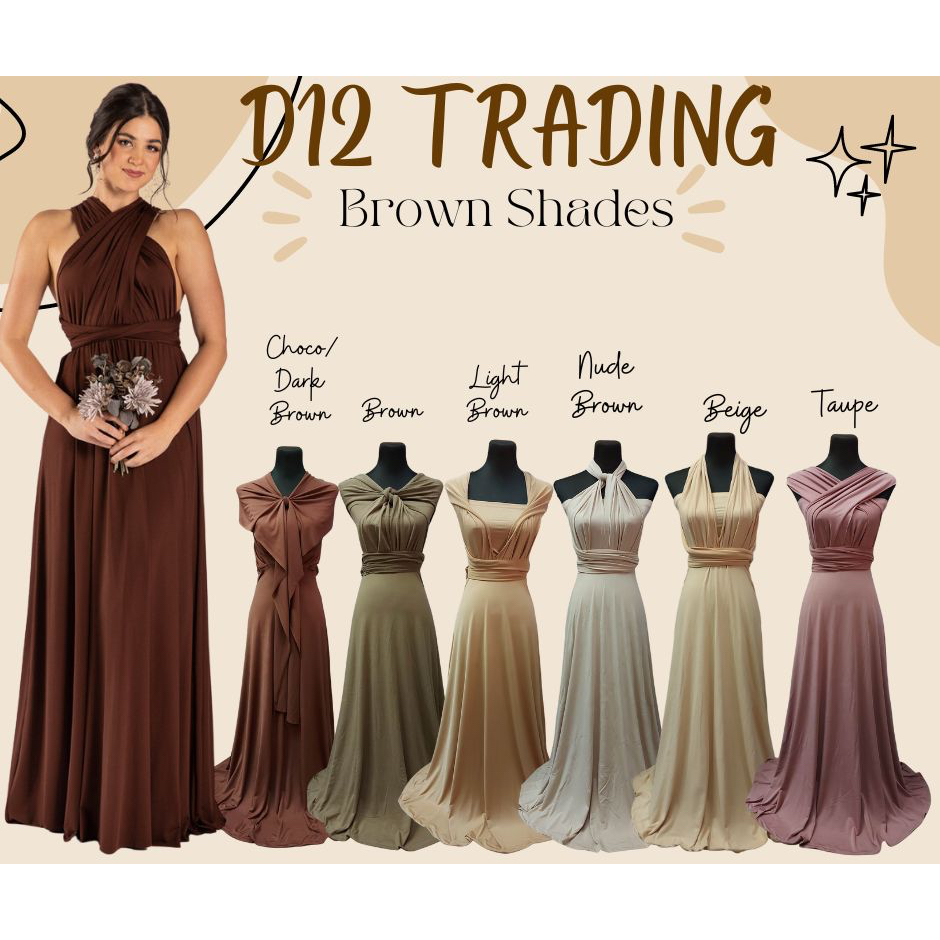 D12Trading Infinity Dress Bridesmaid BROWN SHADES All Sizes | Shopee ...