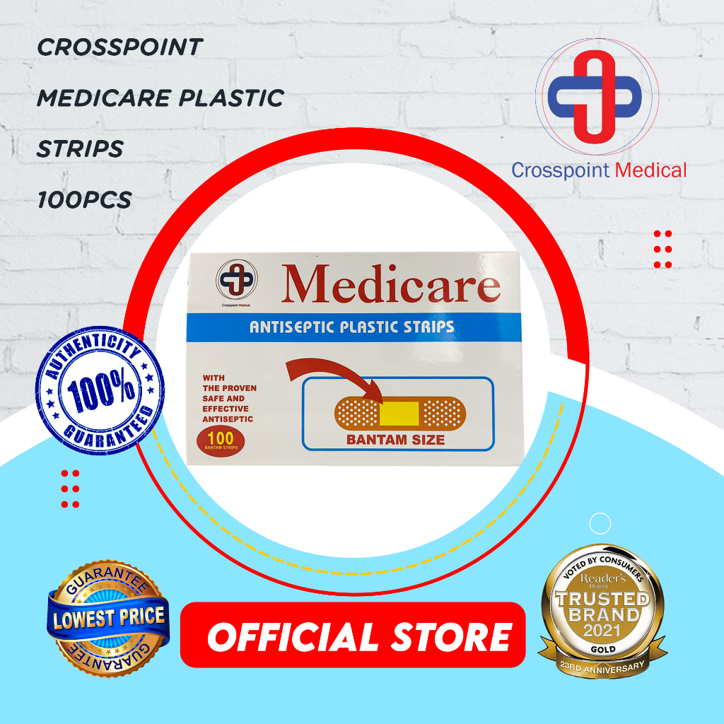 Crosspoint Medicare Antiseptic Plastic Strips 100 Pcs/Pack | Shopee ...