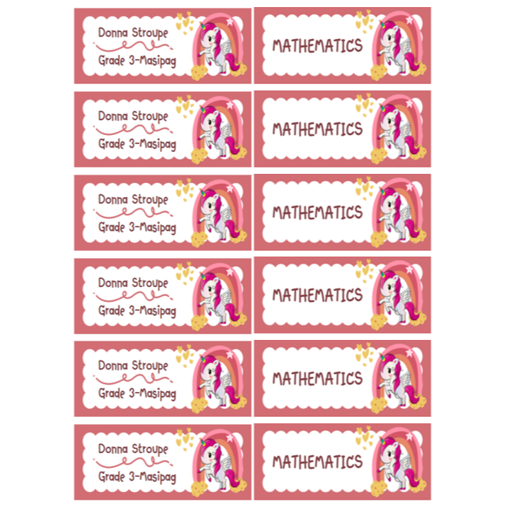 Personalized Name and Subject tag for Notebook (16pcs) | Shopee Philippines