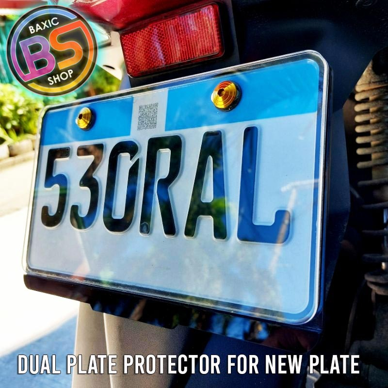 Motorcycle Acrylic Dual Plate Protector (Not Metal) | Shopee Philippines