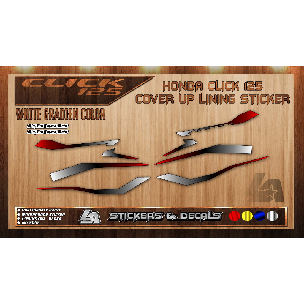 HONDA CLICK 125i (v3) cover up sticker lining (gradient white color) l ...