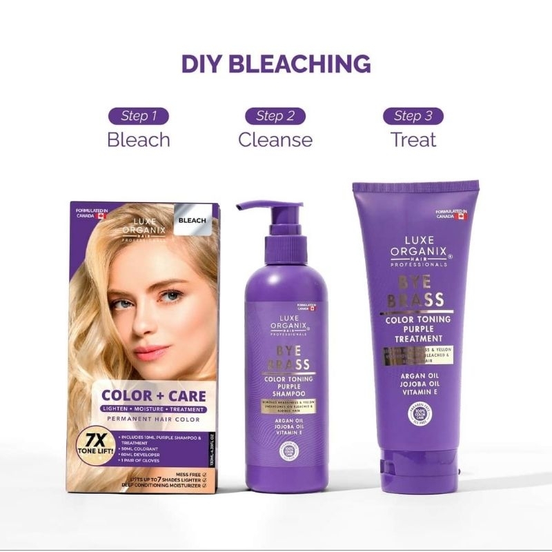 Bye Brass Purple Shampoo with Purple Treatment conditioner and Keratin ...