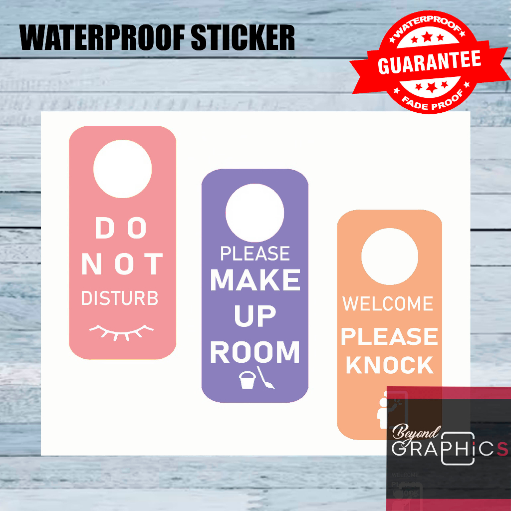 BG Hotel/Room Door Hang Tag PVC Plastic Waterproof Pastel Colors (3 ...