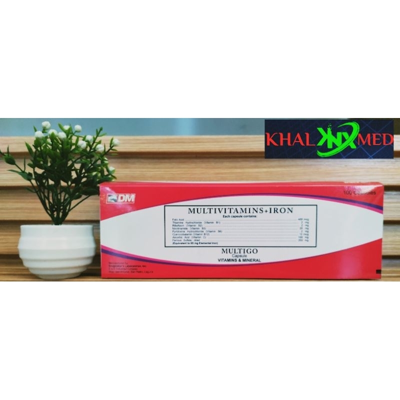 MULTIGO MULTIVITAMINS + IRON 100 Capsules | Shopee Philippines