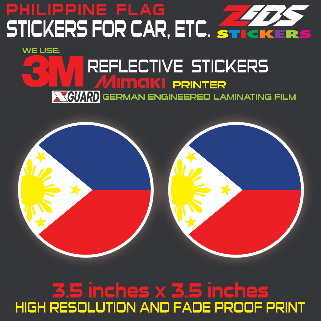 philippine flag logo 3M reflective laminated sticker for cars ...