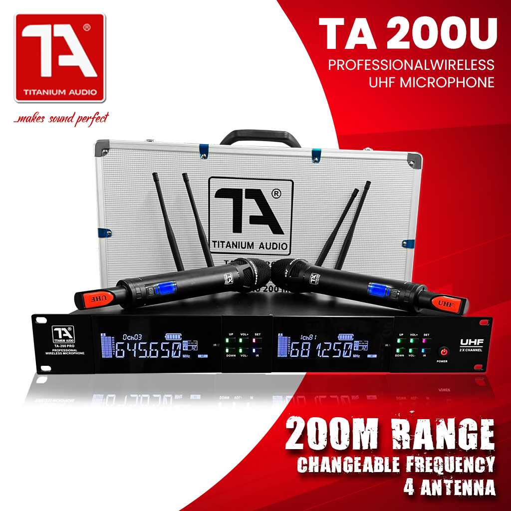 Titanium Audio 200 Pro / Wireless Microphone / UHF Wireless Microphone ...