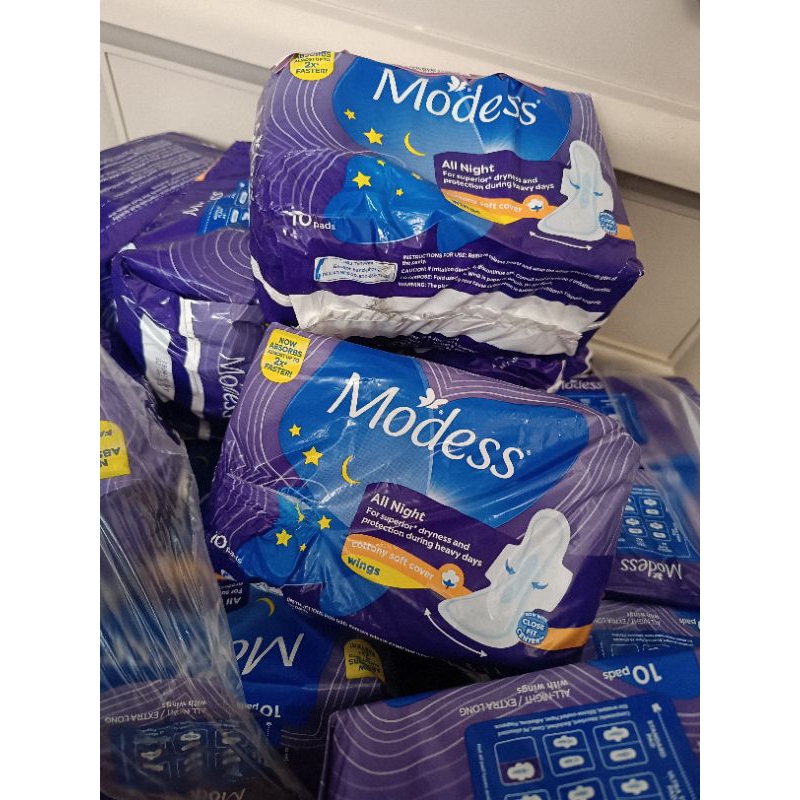 modess all night long 10 pads per pack | Shopee Philippines