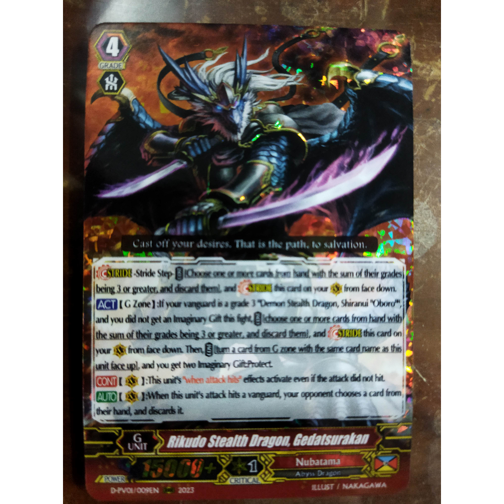 CFV Rikudo Stealth Dragon, Gedatsurakan D-PV01/009EN G-FC01/032EN RRR Nubatama Stride | Shopee ...