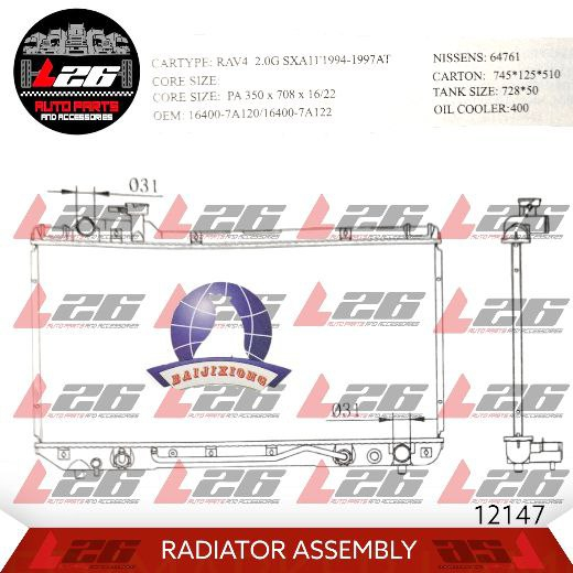 12147 Toyota RAV4 1996-1997 SXA11 Radiator Assembly A/T PA22 1ROW ...