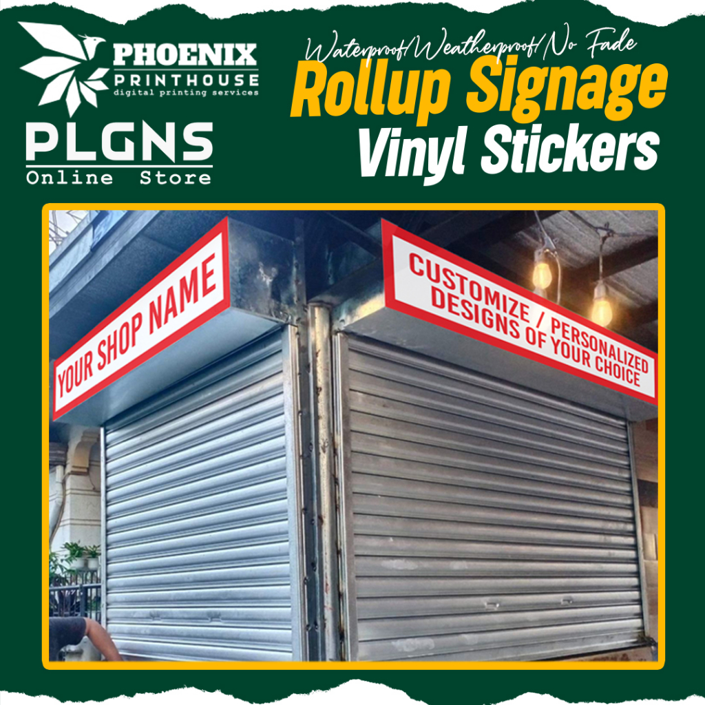 per sq.ft Roll Up Signage Sticker Long Lasting Rollup door sticker ...