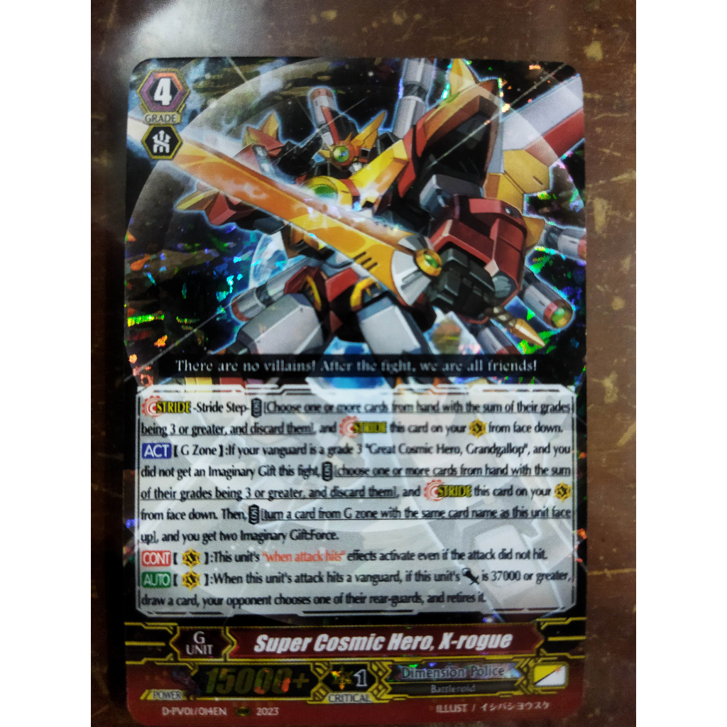 Super Cosmic Hero X-rogue D-PV01 014EN History Collection P&V RRR Dimension Police Cardfight CFV ...