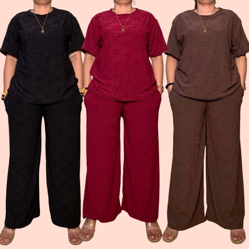 XL TO 3XL EMBOSSED BRANDED COTTON TERNO SQUARE PANTS | Shopee Philippines