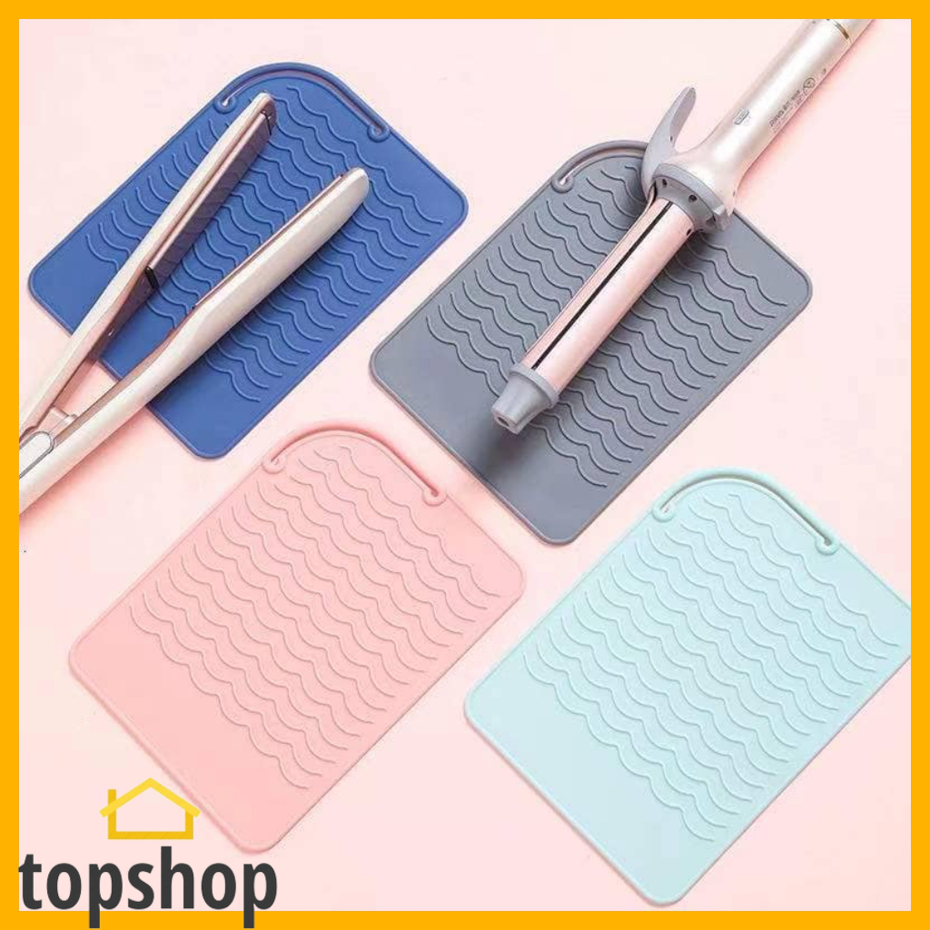 TOPSHOP 1pc Silicone Heat Resistant Mat for Hair Straightener Flat Iron ...