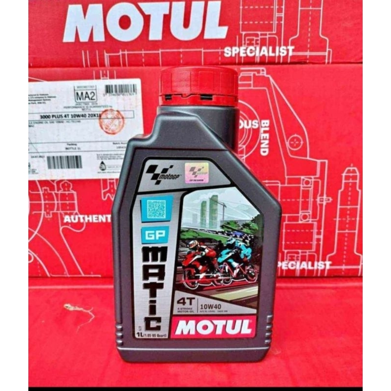 ORIGINAL MOTUL GP MATIC 4T 10W40 1LITER (LEGIT MOTUL NOT FAKE) | Shopee ...
