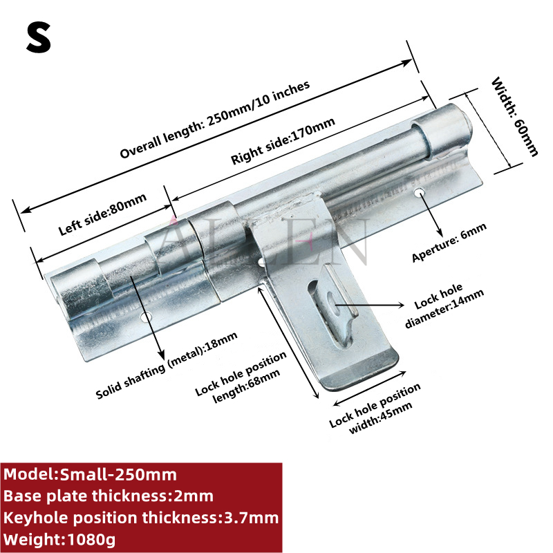 Heavy Duty Barrel Bolts Latch,18mm Solid Steel Shafting For Warehouse ...