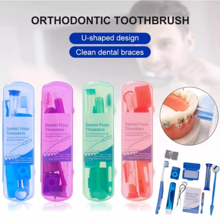 8pcs Set Oral Care Orthodontic Toothbrush Care Kit for Braces ...