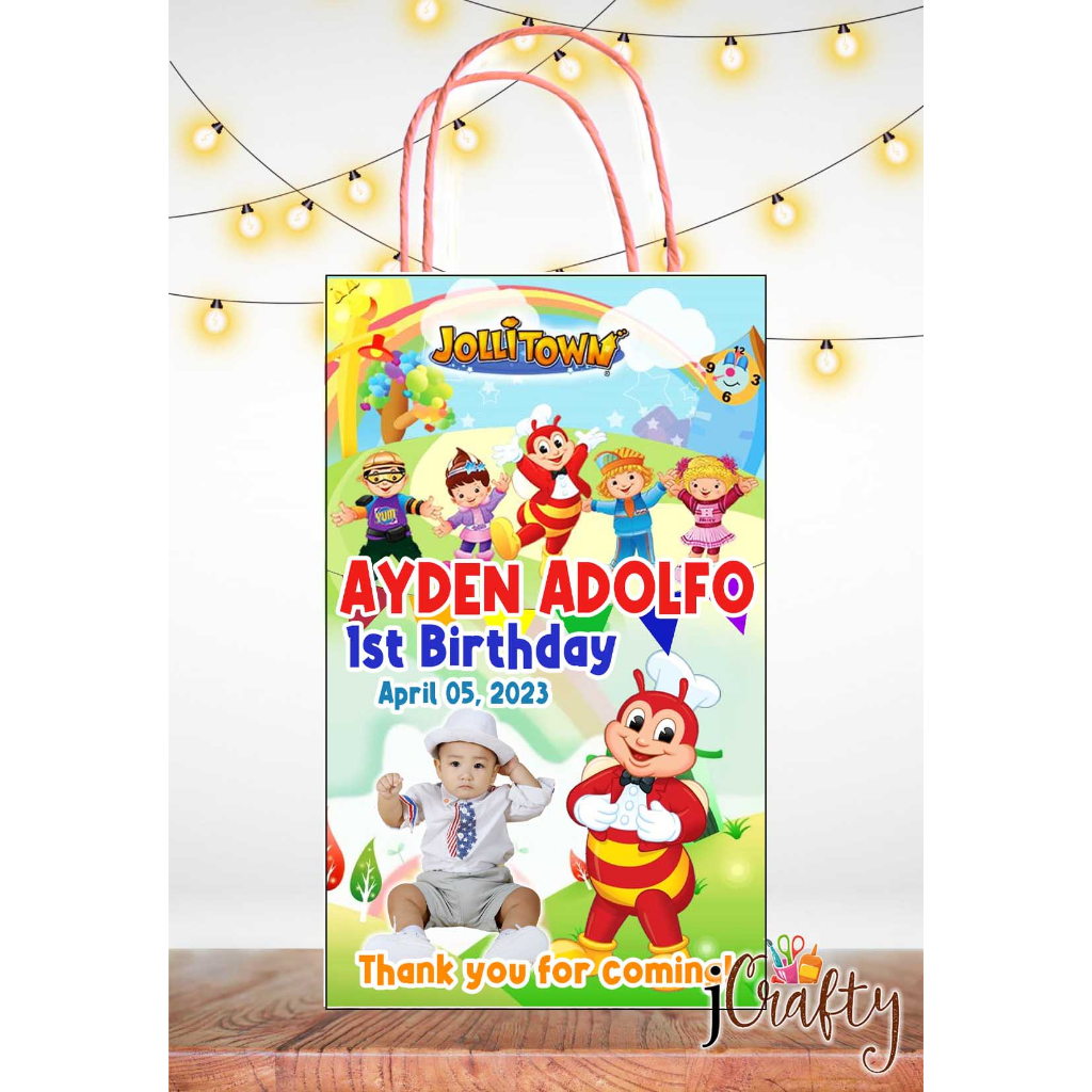 Personalized Lootbags - JOLLITOWN / JOLLIRACE / JOLLIFAIRYLAND | Shopee ...