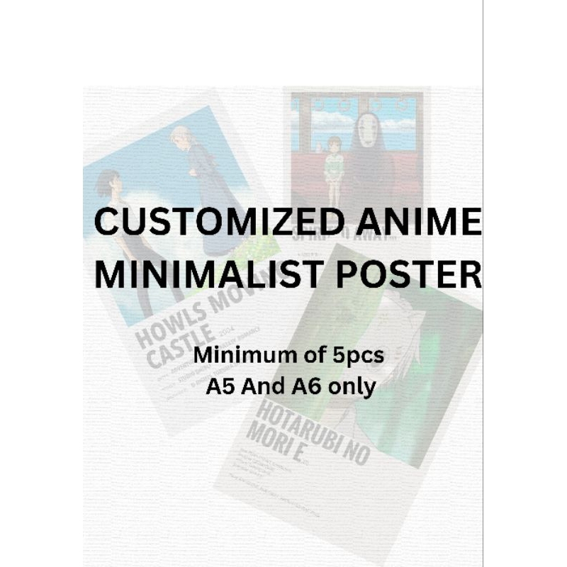 customized anime minimalist poster / sticker(read description) | Shopee ...