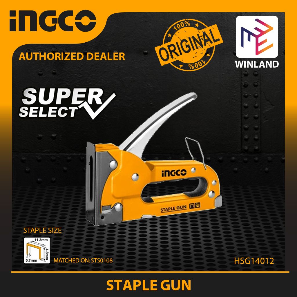 INGCO by Winland 4-8mm Stainless Steel Super Select Staple Gun Tacker ...