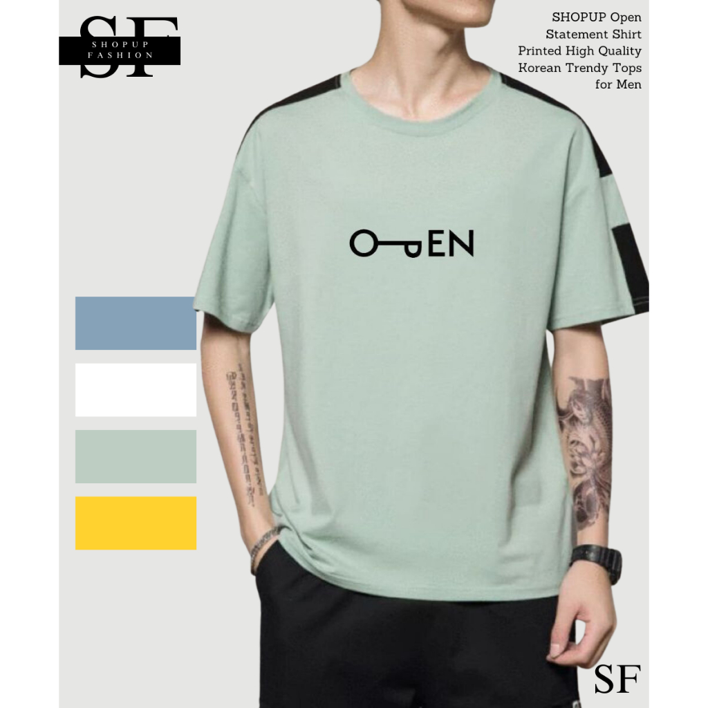 SHOPUP Open Statement Shirt Printed High Quality Korean Trendy Tops for ...