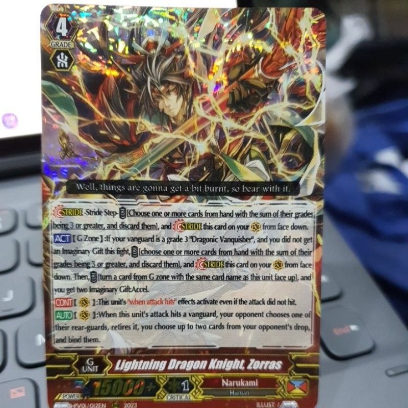 LIGHTNING DRAGON KNIGHT, ZORRAS RRR D-PV01 CARDFIGHT VANGUARD ENGLISH | Shopee Philippines