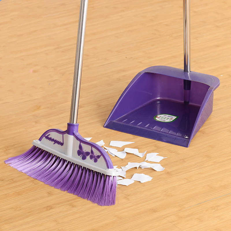 Broom dustpan set household combination non sticky soft wool broom dry ...