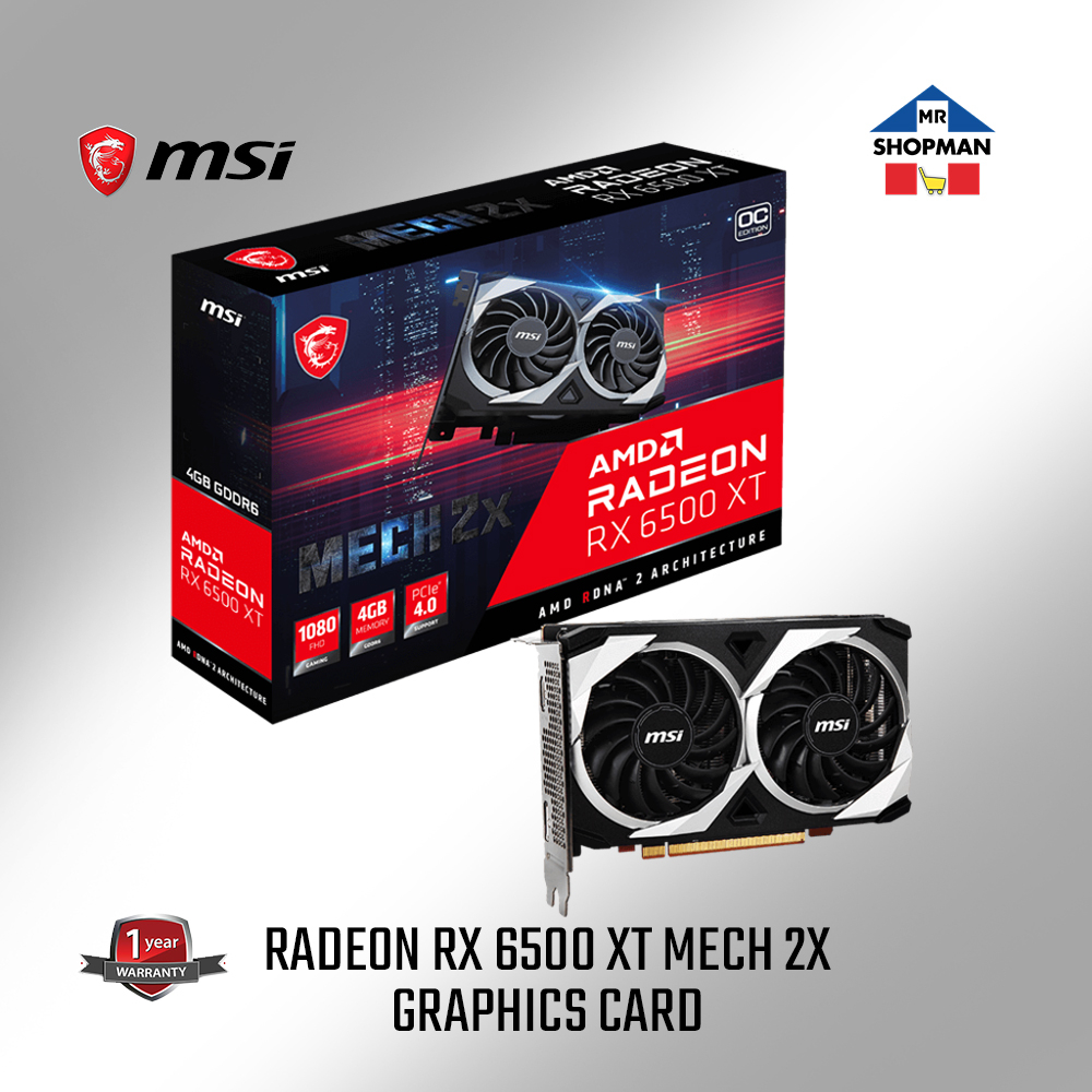 MSI Radeon RX 6500XT MECH 2X 4G OC GPU Graphics Card | Shopee Philippines