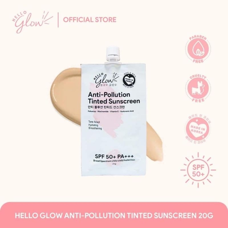 HELLO GLOW ANTI POLLUTION TINTED SUNSCREEN SPF50++ | Shopee Philippines